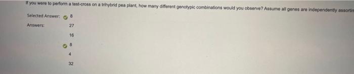 Solved How many different genotypes are possible from the | Chegg.com