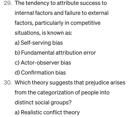 Solved The tendency to attribute success to internal factors | Chegg.com