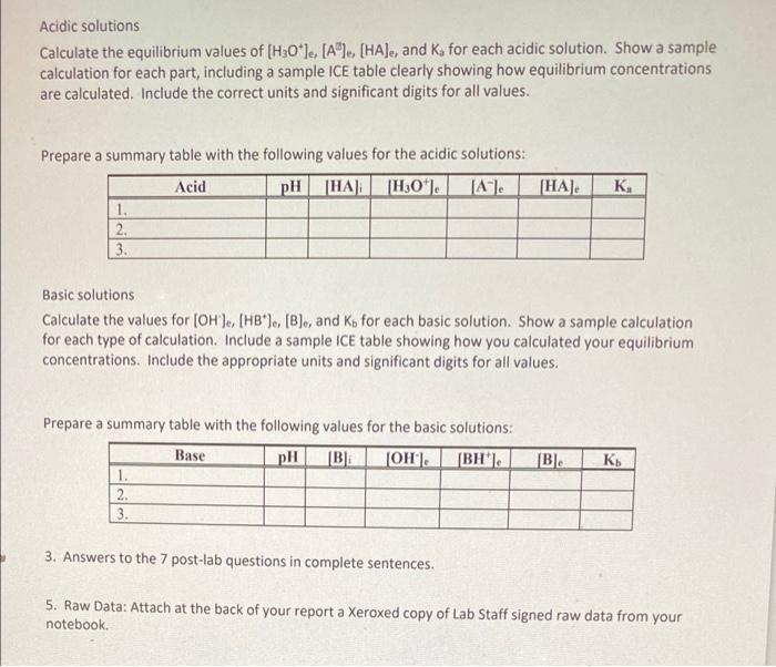Acidic solutions Calculate the equilibrium values of | Chegg.com