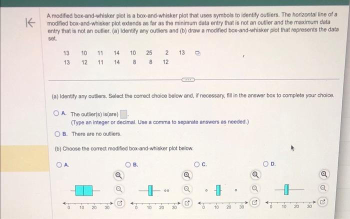 Solved A modified box-and-whisker plot is a box-and-whisker | Chegg.com Solved A modified box-and-whisker plot is a box-and-whisker | Chegg.com