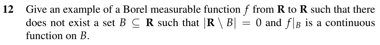Solved 12 ﻿Give an example of a Borel measurable function f | Chegg.com