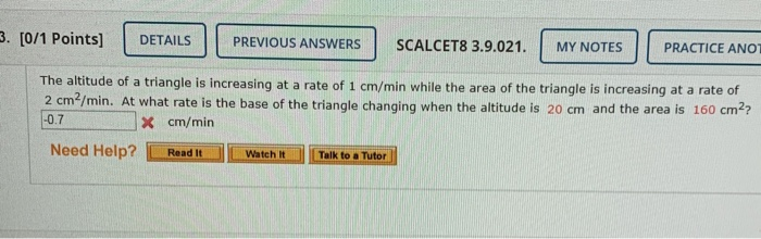 Solved 3. [0/1 Points) DETAILS PREVIOUS ANSWERS SCALCET8 | Chegg.com