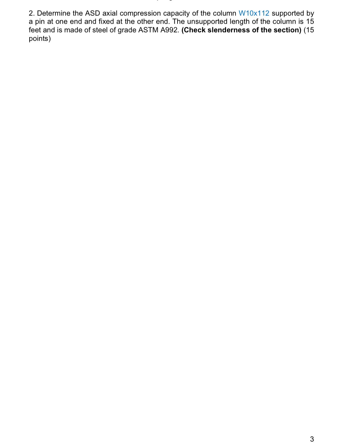 Solved Determine the ASD axial compression capacity of the | Chegg.com