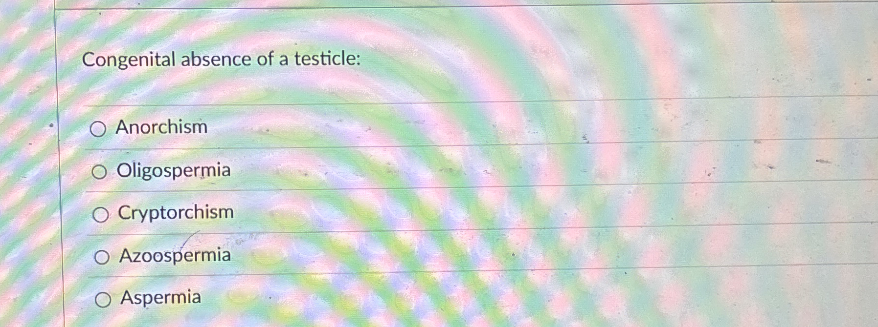 Congenital absence of a | Chegg.com