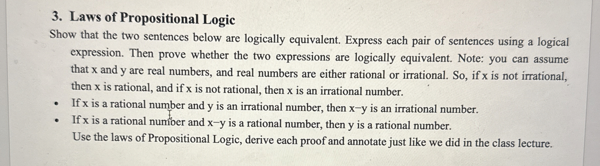 Solved Laws of Propositional LogicShow that the two | Chegg.com