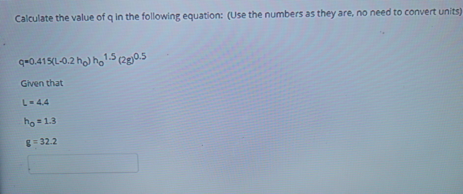 Solved What is the unit of h, in the following equation: | Chegg.com