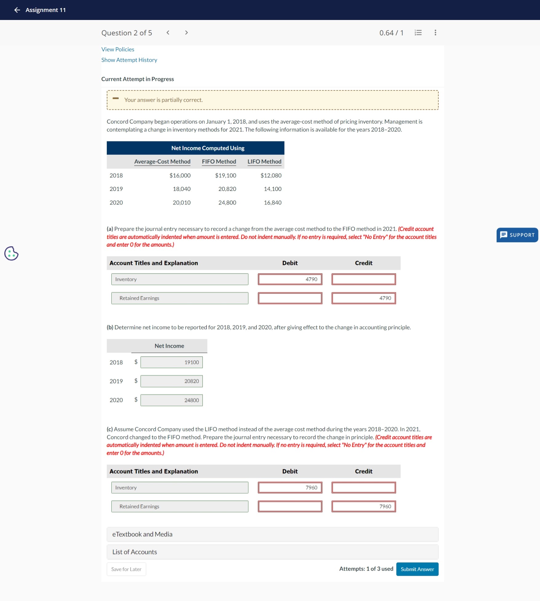 Solved Question 2 ﻿of 5View PoliciesShow Attempt | Chegg.com