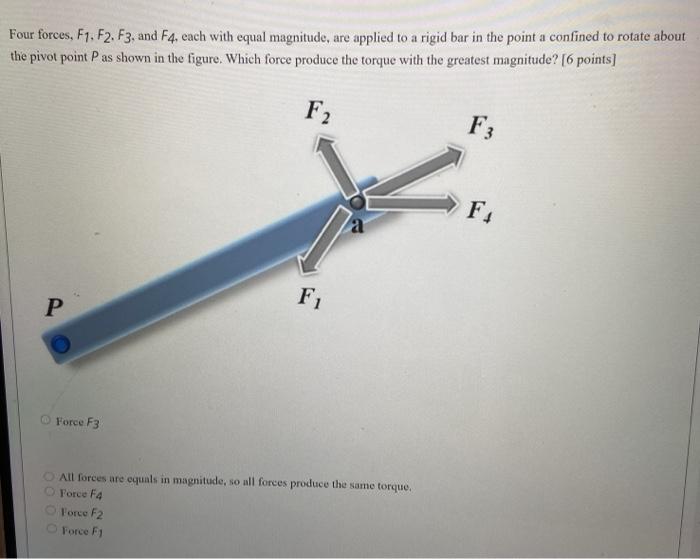 Solved Four Forces F1 F2 F3 And F4 Each With Equal