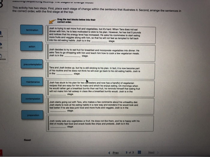 Solved This activity has two steps. First, place each stage | Chegg.com