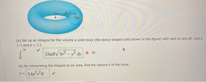 Solved br (a) Set up an integral for the volume a solid | Chegg.com