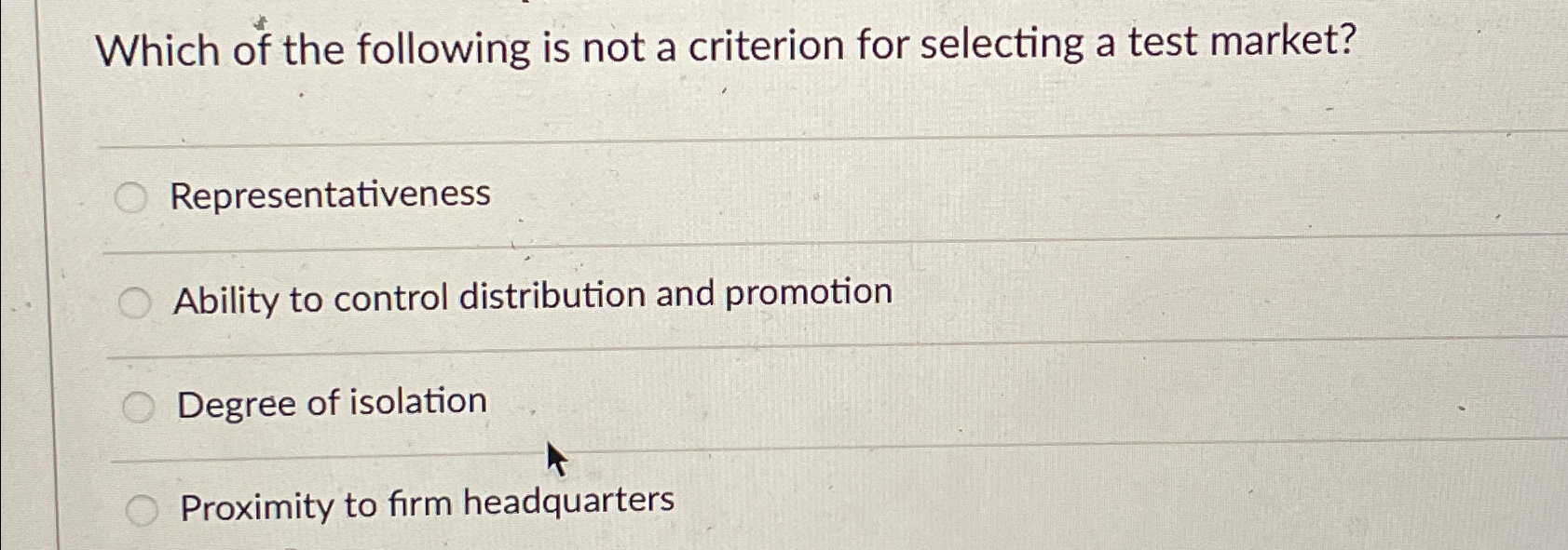 Solved Which of the following is not a criterion for | Chegg.com