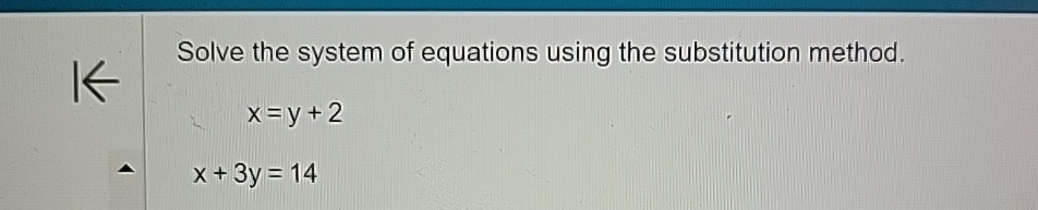 Solved Solve the system of equations using the substitution | Chegg.com