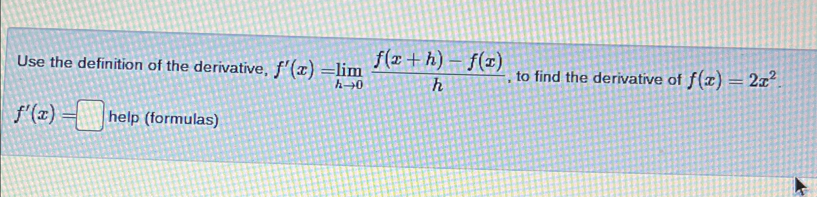 Solved Use the definition of the derivative, | Chegg.com