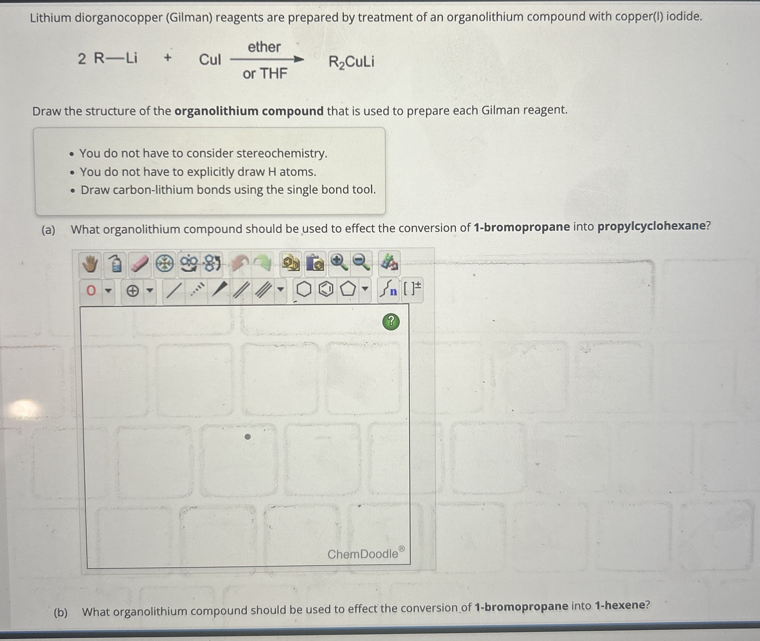 Solved Lithium diorganocopper (Gilman) ﻿reagents are | Chegg.com