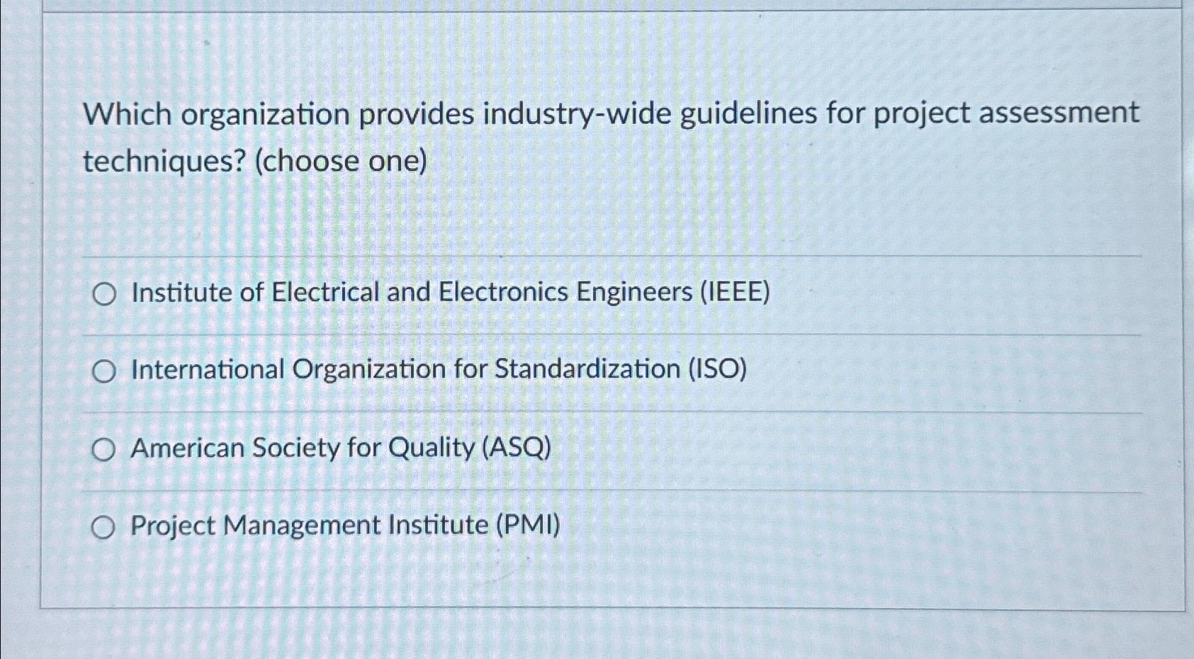 Solved Which organization provides industry-wide guidelines | Chegg.com