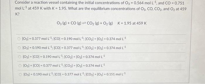 Solved Consider a reaction vessel containing the initial | Chegg.com
