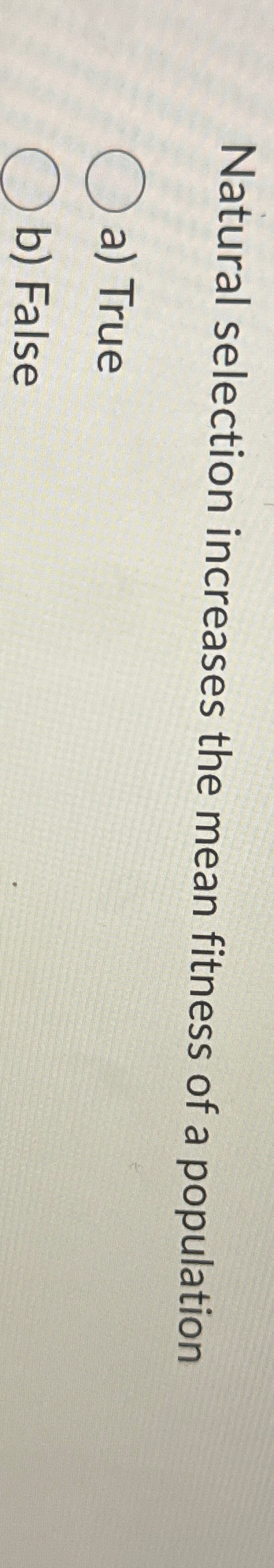 Solved Natural selection increases the mean fitness of a | Chegg.com