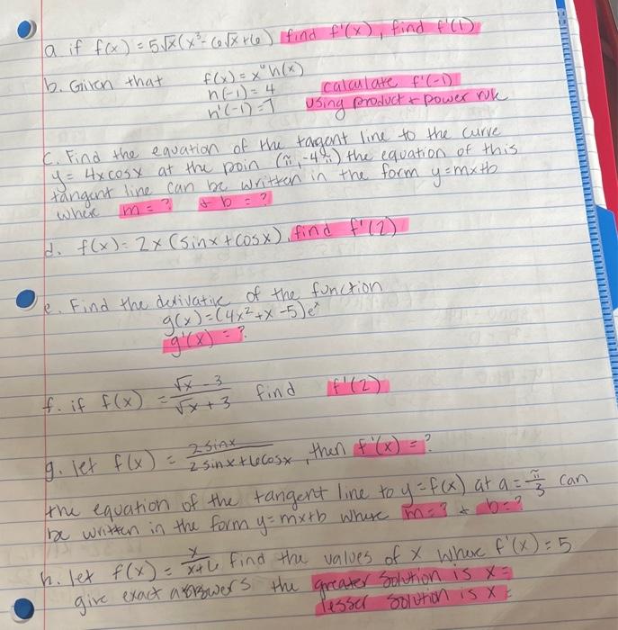 Solved ff(x)=5x(x3−6x+6) find f′(x), tind f(1) Given that | Chegg.com