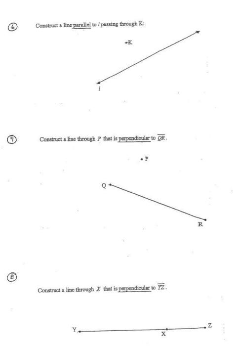 Solved USING YOUR COMPASS \& STRAIGHTEDGE, do the | Chegg.com