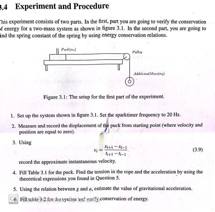 101L/103L EXPERIMENT 3 ANALYZING WORK AND ENERGY 3.1 | Chegg.com