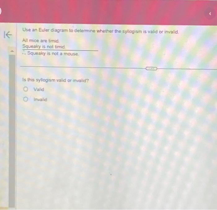 Solved Use an Euler diagram to determine whether the | Chegg.com