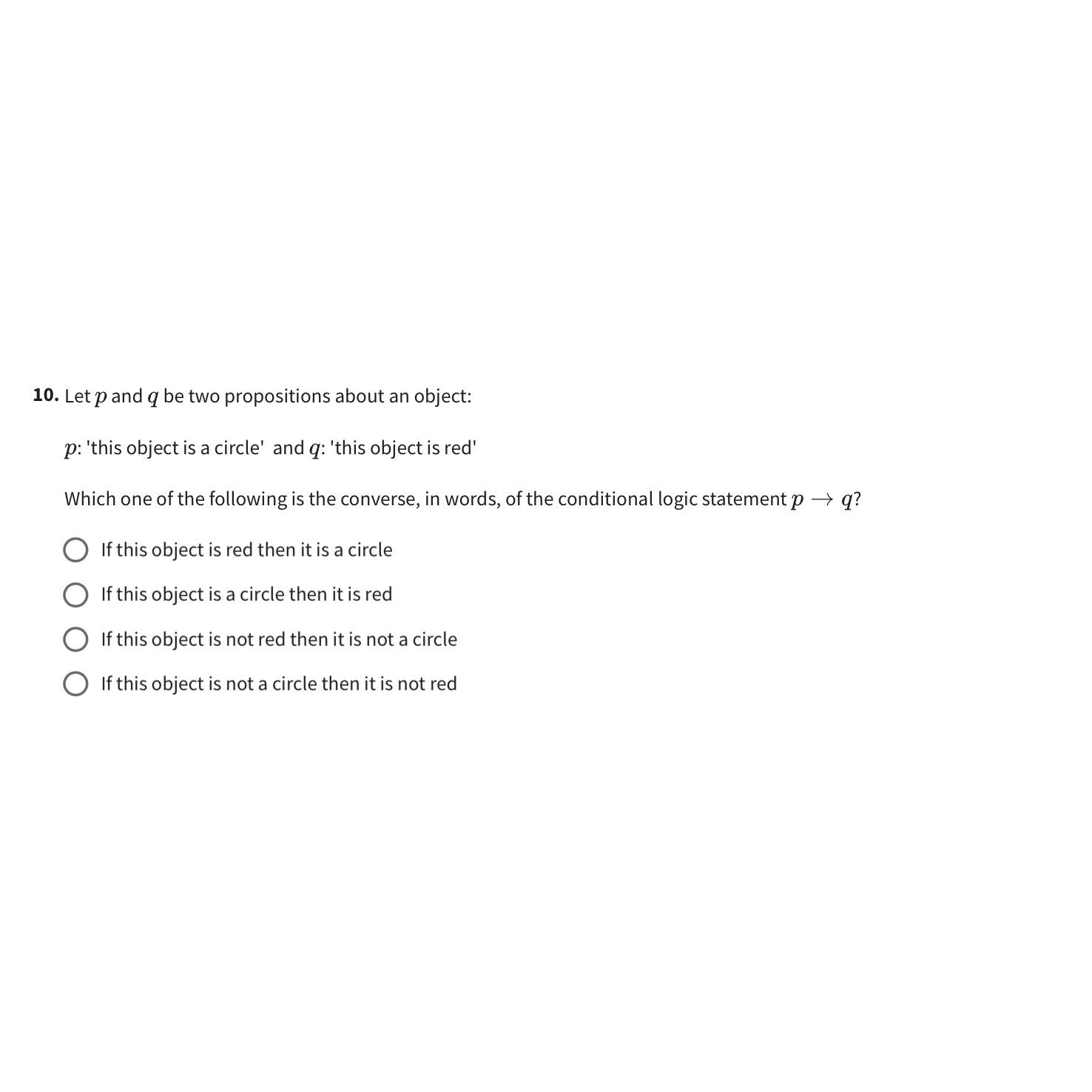 Solved Let p ﻿and q ﻿be two propositions about an object:p | Chegg.com