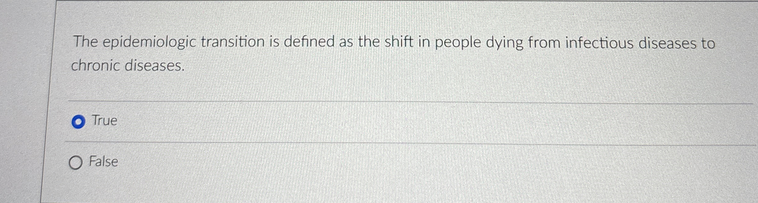 Solved The epidemiologic transition is defined as the shift | Chegg.com