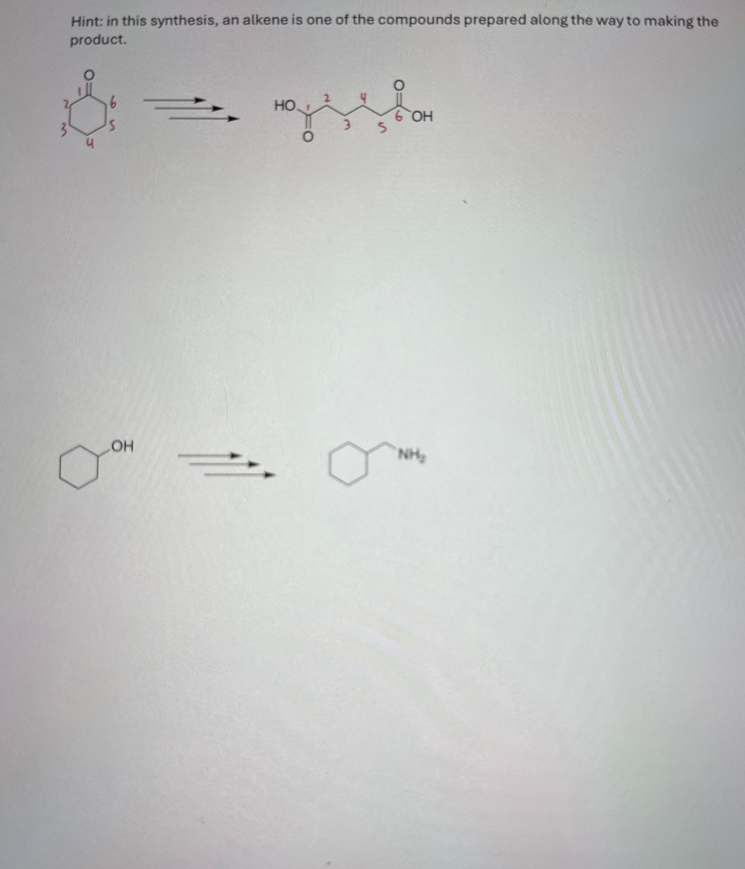 Solved Hint: in this synthesis, an alkene is one of the | Chegg.com