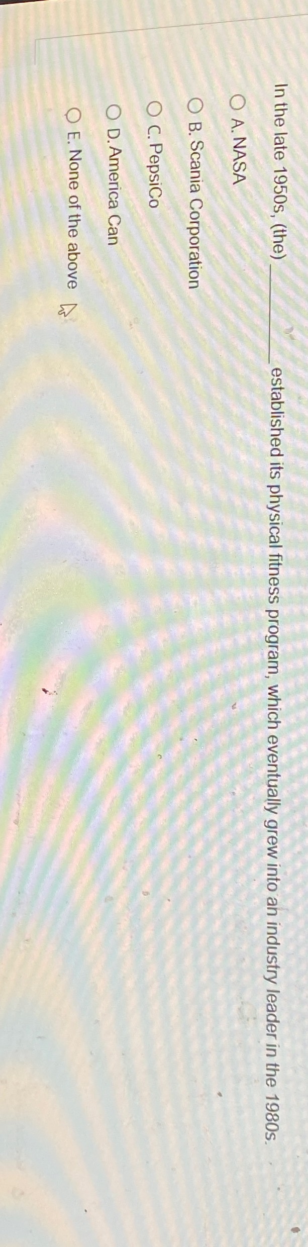 Solved In the late 1950s, (the) ﻿established its physical | Chegg.com