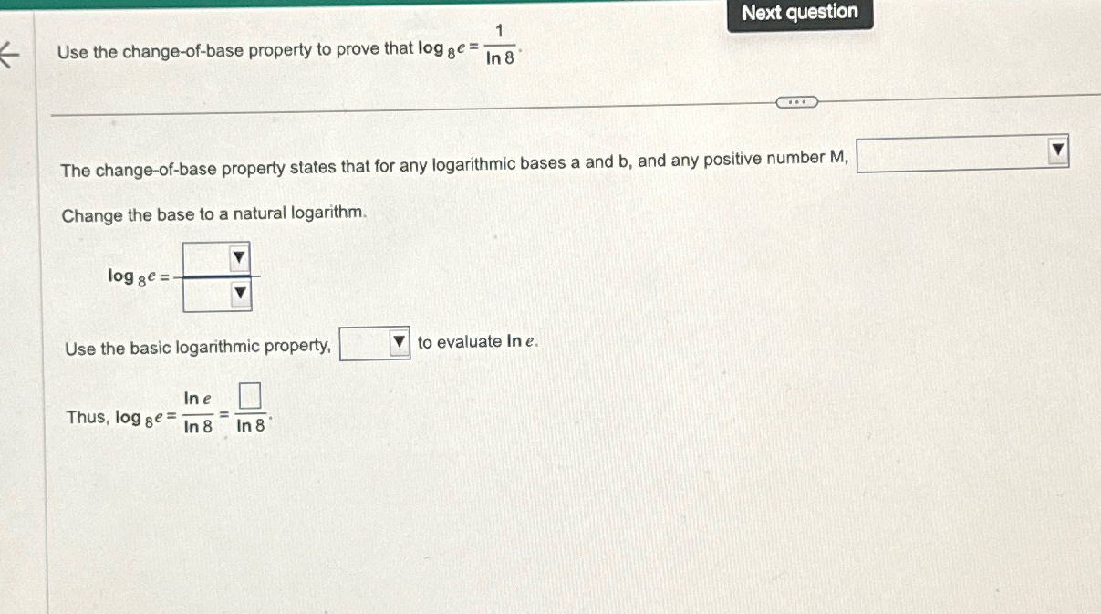 Solved Use the change-of-base property to prove that | Chegg.com