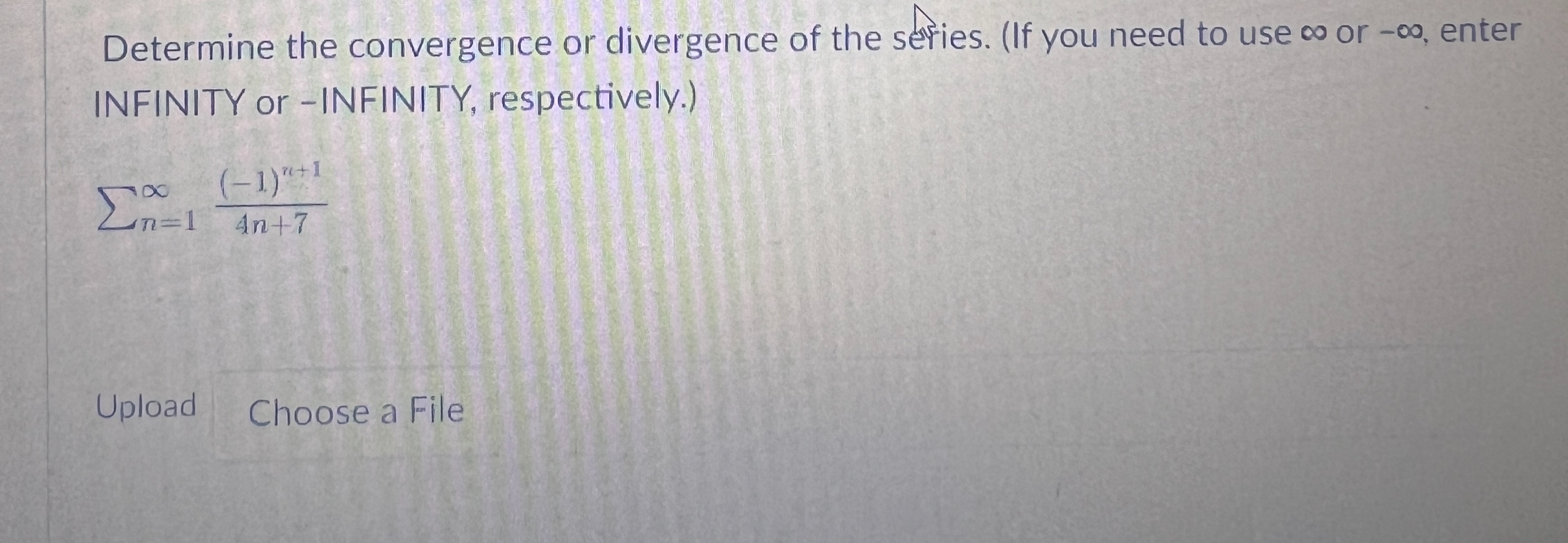 Solved Determine the convergence or divergence of the | Chegg.com