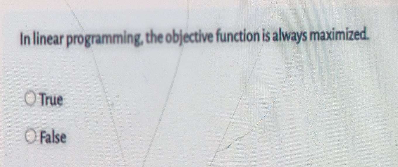 Solved In linear programming, the objective function is | Chegg.com Solved In linear programming, the objective function is | Chegg.com