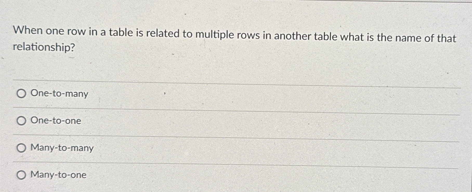Solved When one row in a table is related to multiple rows | Chegg.com