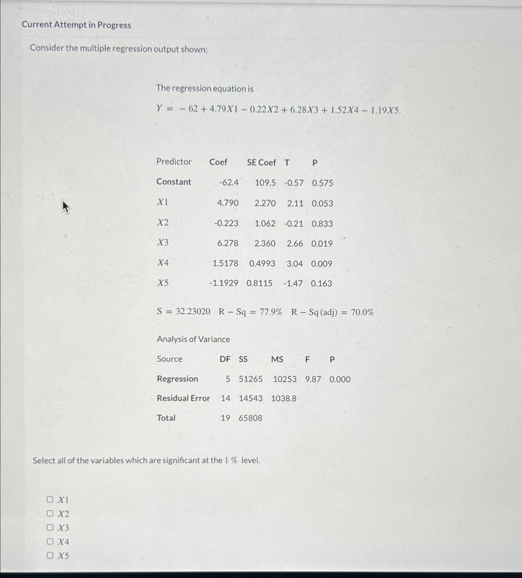 Solved Current Attempt in ProgressConsider the multiple | Chegg.com