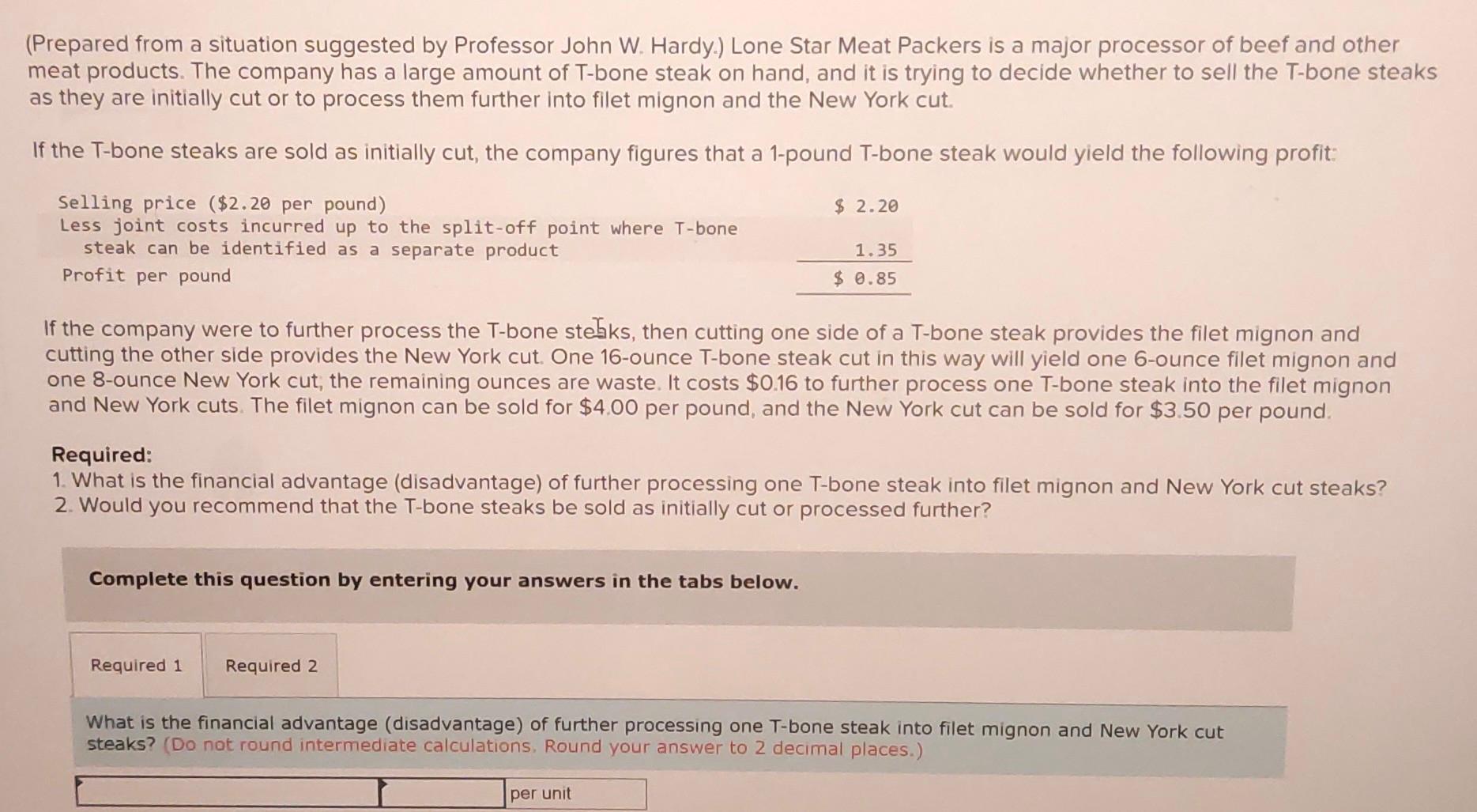 Solved (Prepared from a situation suggested by Professor | Chegg.com