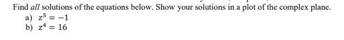 Solved Find all solutions of the equations below. Show your | Chegg.com
