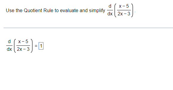 Solved Use the Quotient Rule to evaluate and simplify | Chegg.com