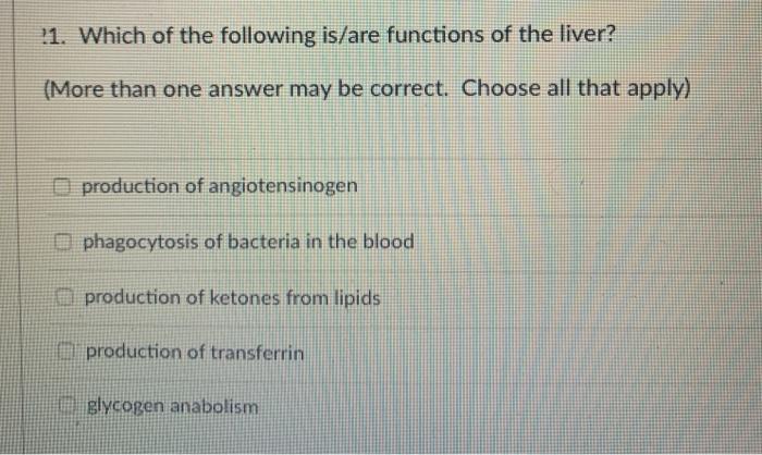 Solved 11. Which of the following is/are functions of the | Chegg.com