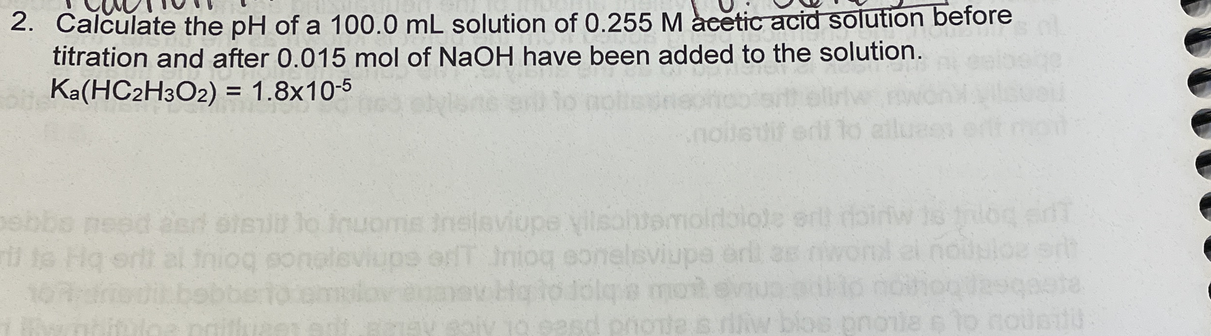 Solved Calculate the pH of a 100.0 ﻿mL solution of 0.255 ﻿M | Chegg.com