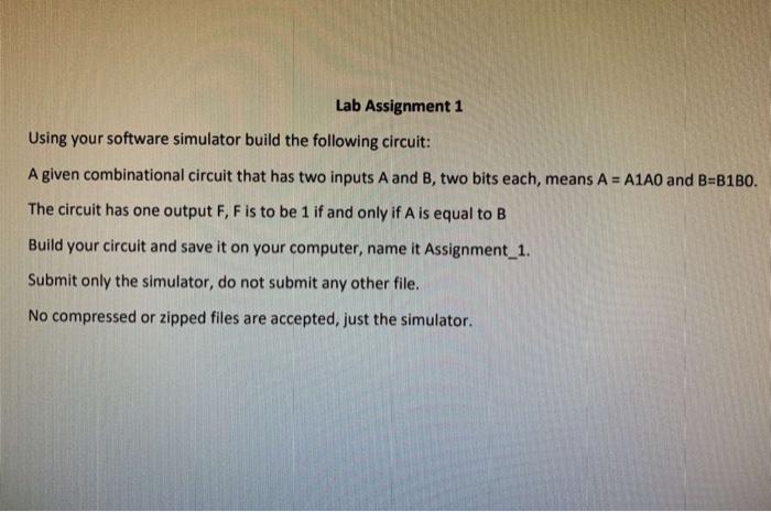 Solved Lab Assignment 1 Using your software simulator build | Chegg.com