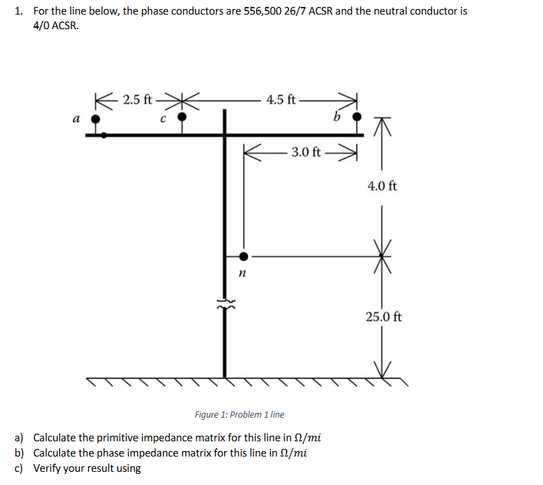 Solved For the line below, the phase conductors are | Chegg.com