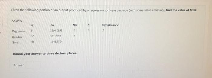Solved stion 25 Regression analysis was applied between | Chegg.com