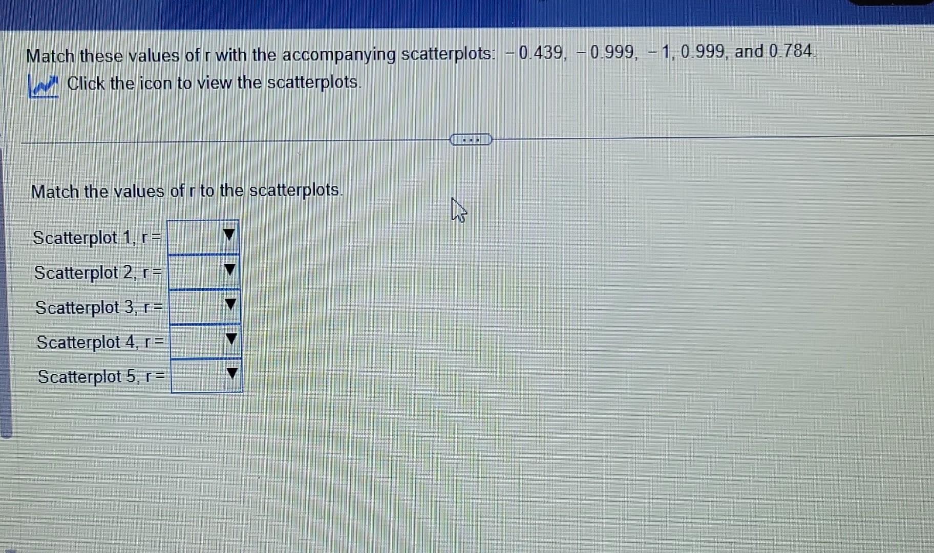 Solved Match these values of r with the accompanying | Chegg.com