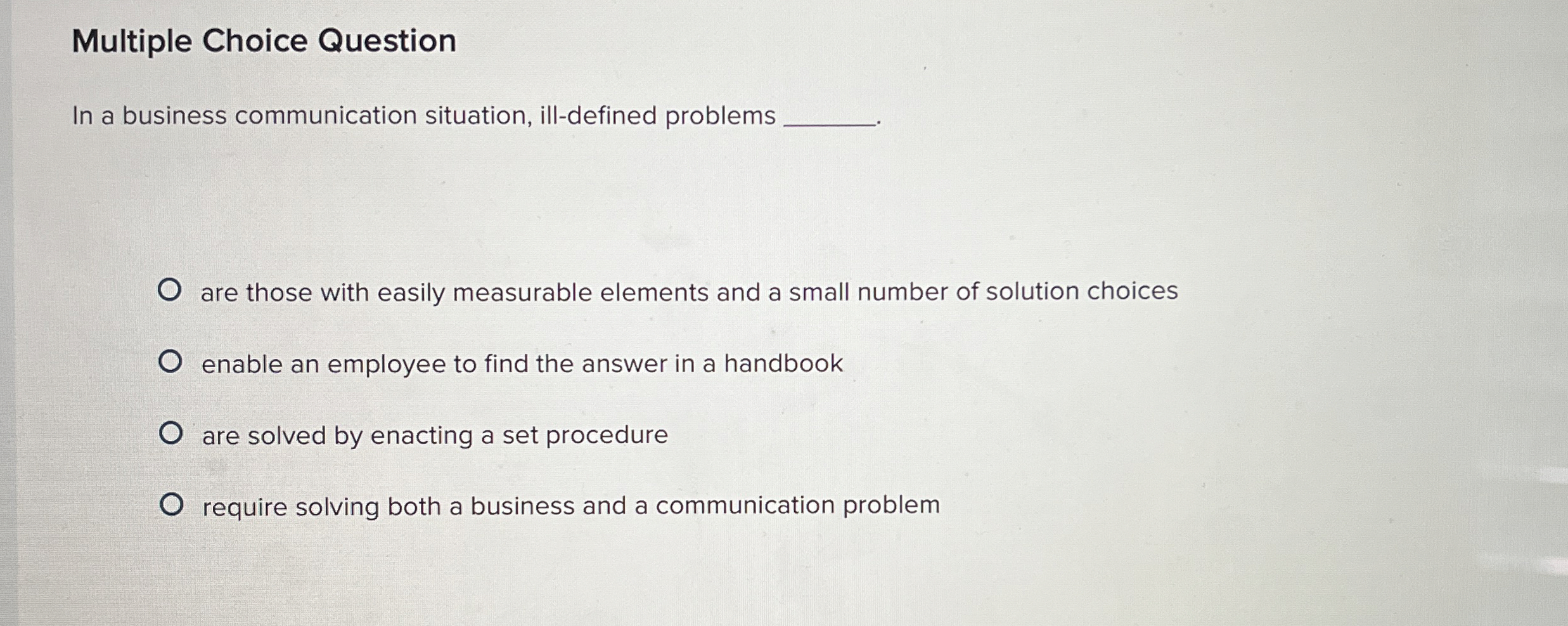Solved Multiple Choice QuestionIn a business communication | Chegg.com
