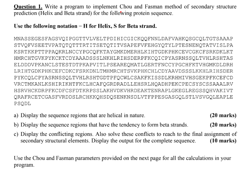 Solved Question 1. ﻿Write a program to implement Chou and | Chegg.com