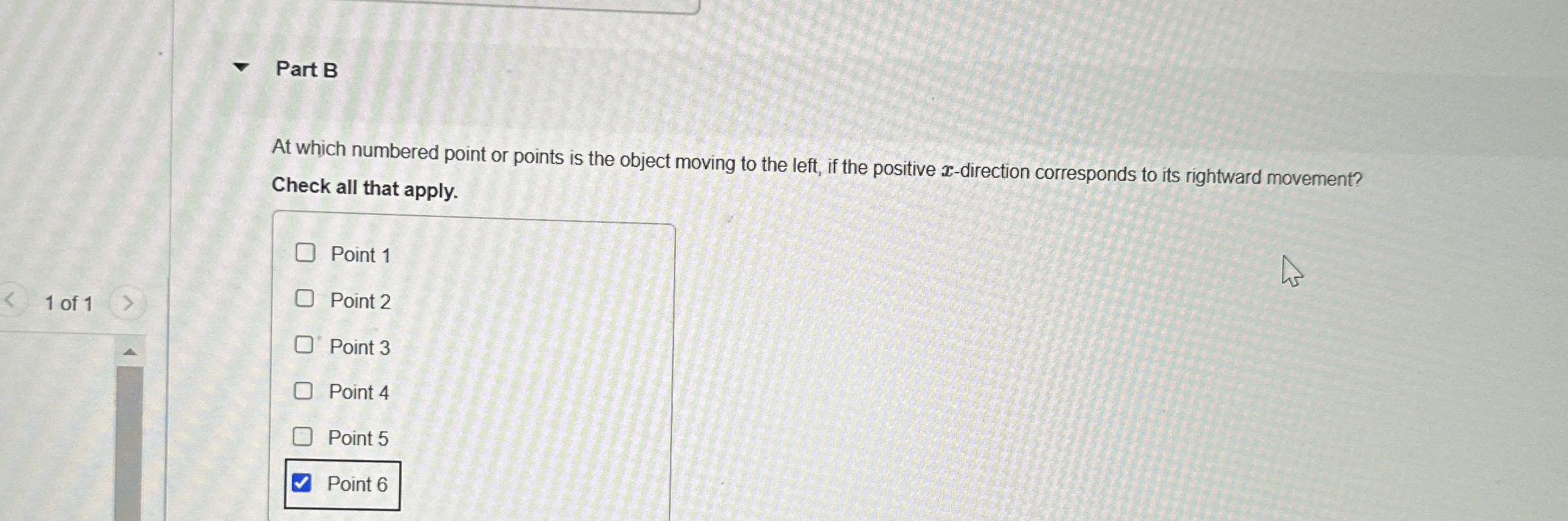 Solved Part BAt which numbered point or points is the object | Chegg.com