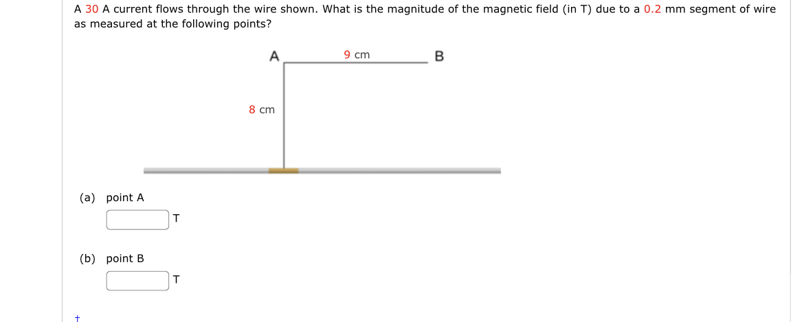Solved A 30 ﻿A current flows through the wire shown. What is | Chegg.com