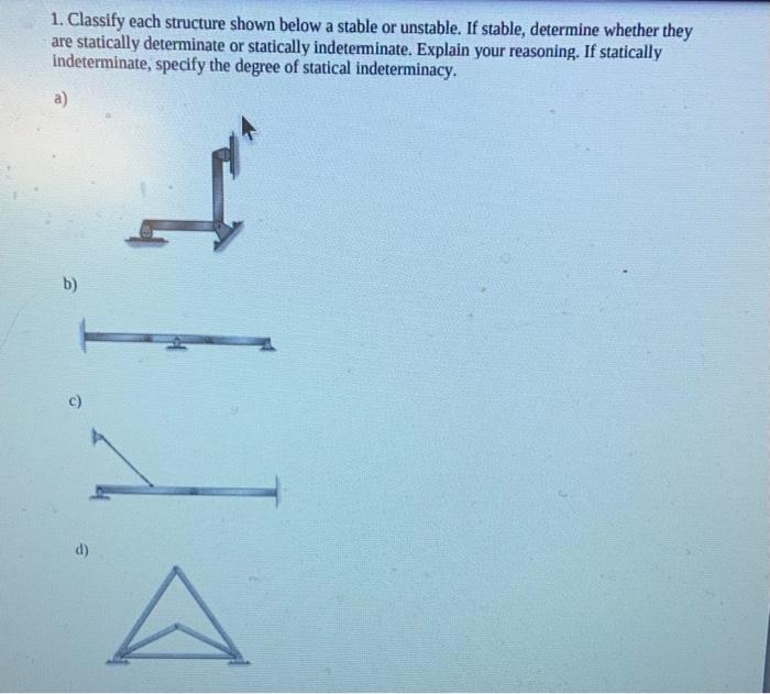 Solved 1. Classify each structure shown below a stable or | Chegg.com