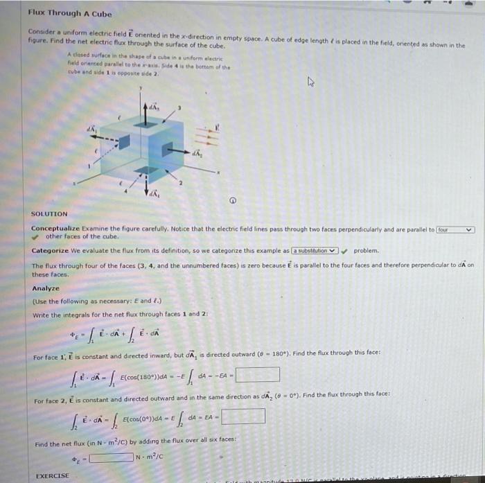 Solved t -- - Flux Through A Cube Considera uniform electric | Chegg.com