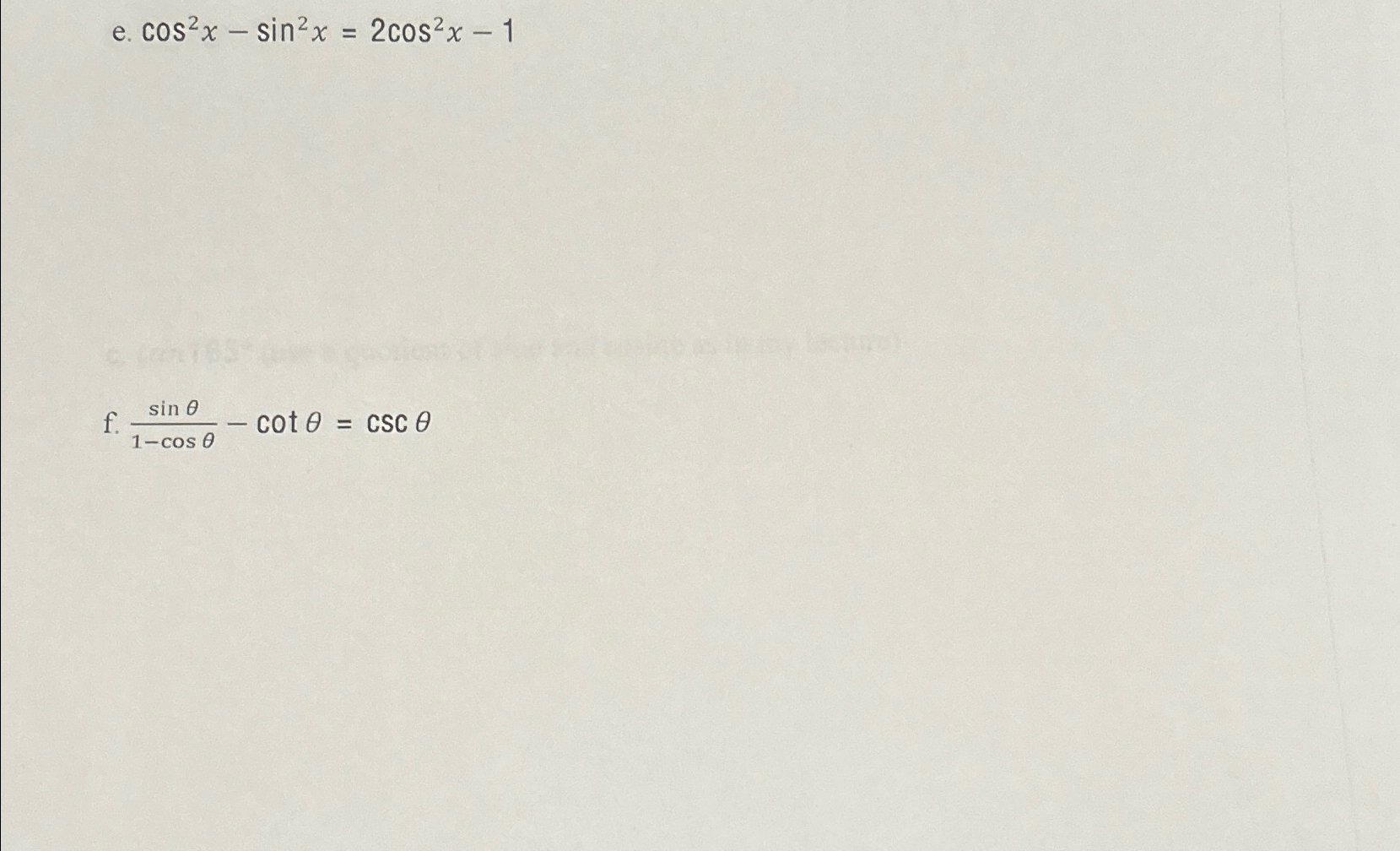 Solved For E and F (prove the identity) | Chegg.com